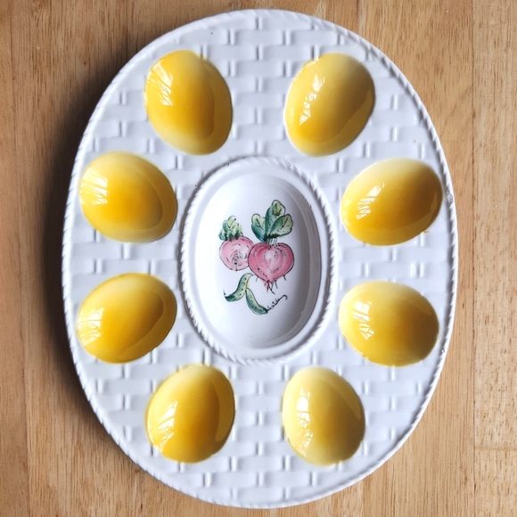 Vintage | Dining | Vintage Ceramic Handpainted Deviled Egg Plate ...